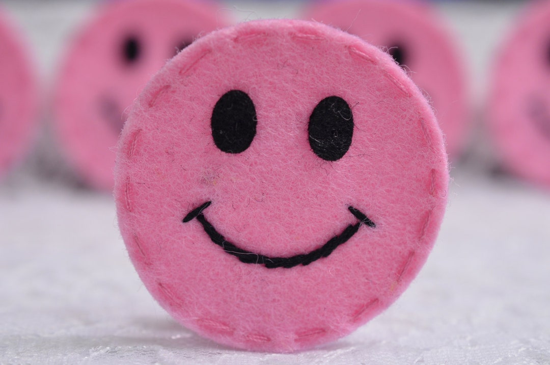 Set of 6pcs Handmade Felt Happy Face--baby Pink (FT989) - Etsy
