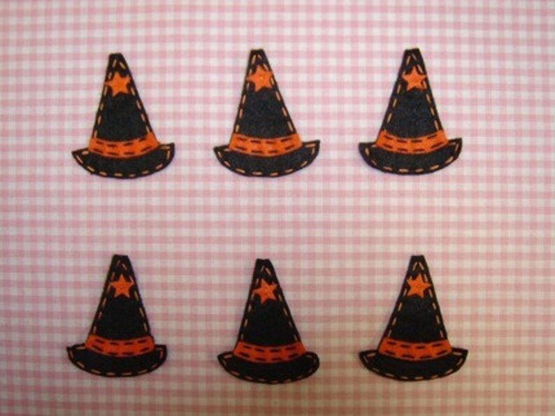 Set of 6pcs handmade Halloween Witches Hatsblack/pumpkin | Etsy