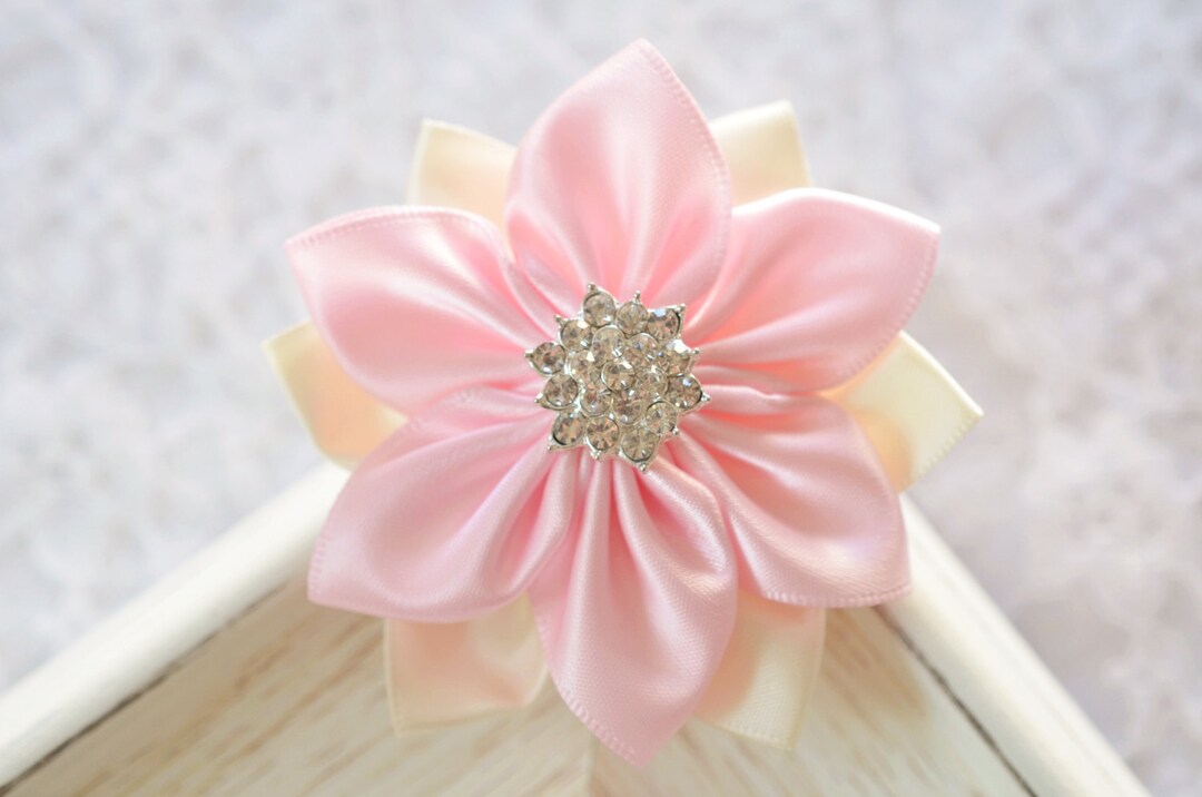 NEW Set of 4pcs Handmade Satin Flowerslight Pink/ivory - Etsy