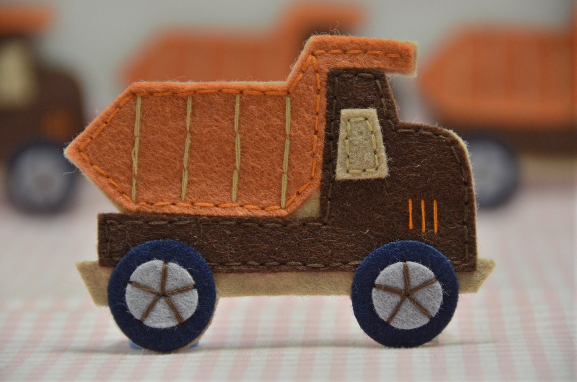 Set of 4pcs Handmade Felt Truckdark Brown FT732 - Etsy