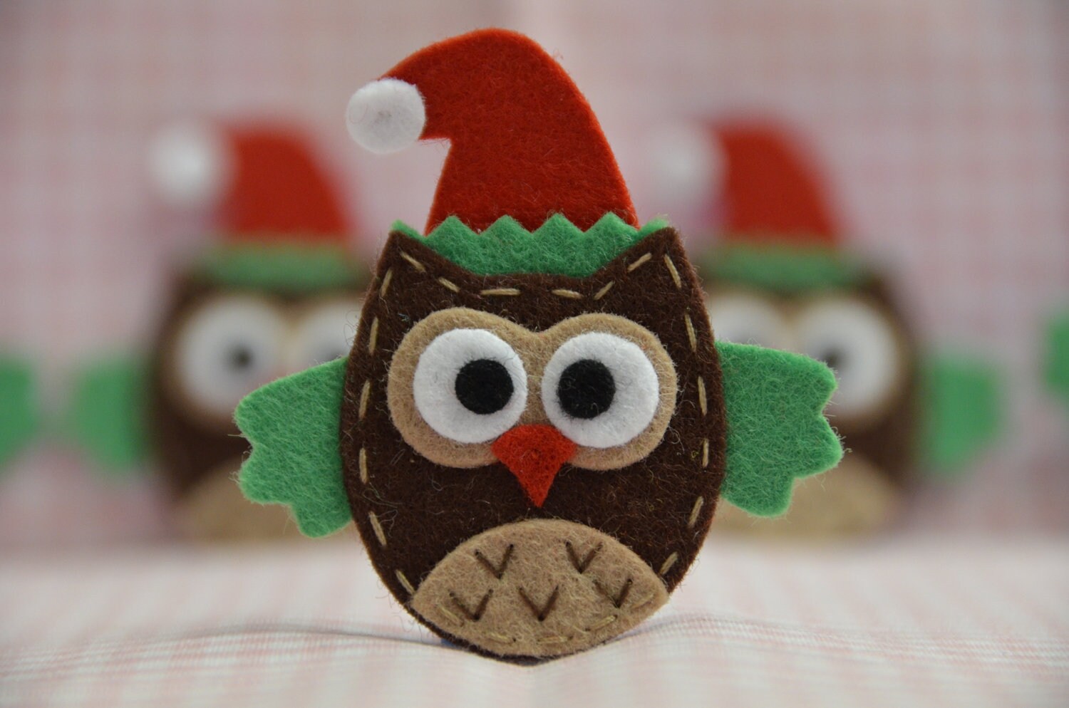 Set of 6pcs Handmade Felt Christmas Owlsdark Brown FT973 - Etsy