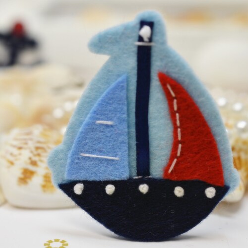 Set of 6pcs Handmade Felt Boataspen Blue/melin Blue FT264 | Etsy