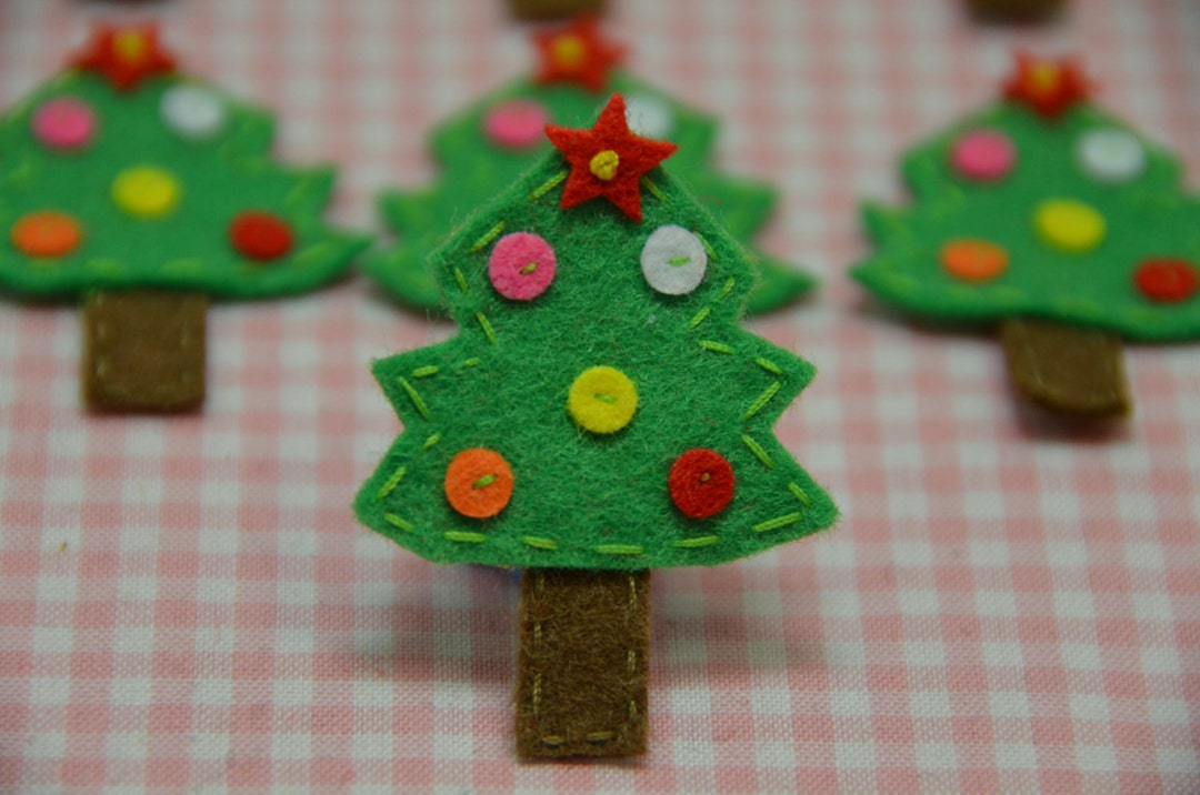 Set of 6pcs Handmade Small Size Felt Christmas Tree (FT860) - Etsy