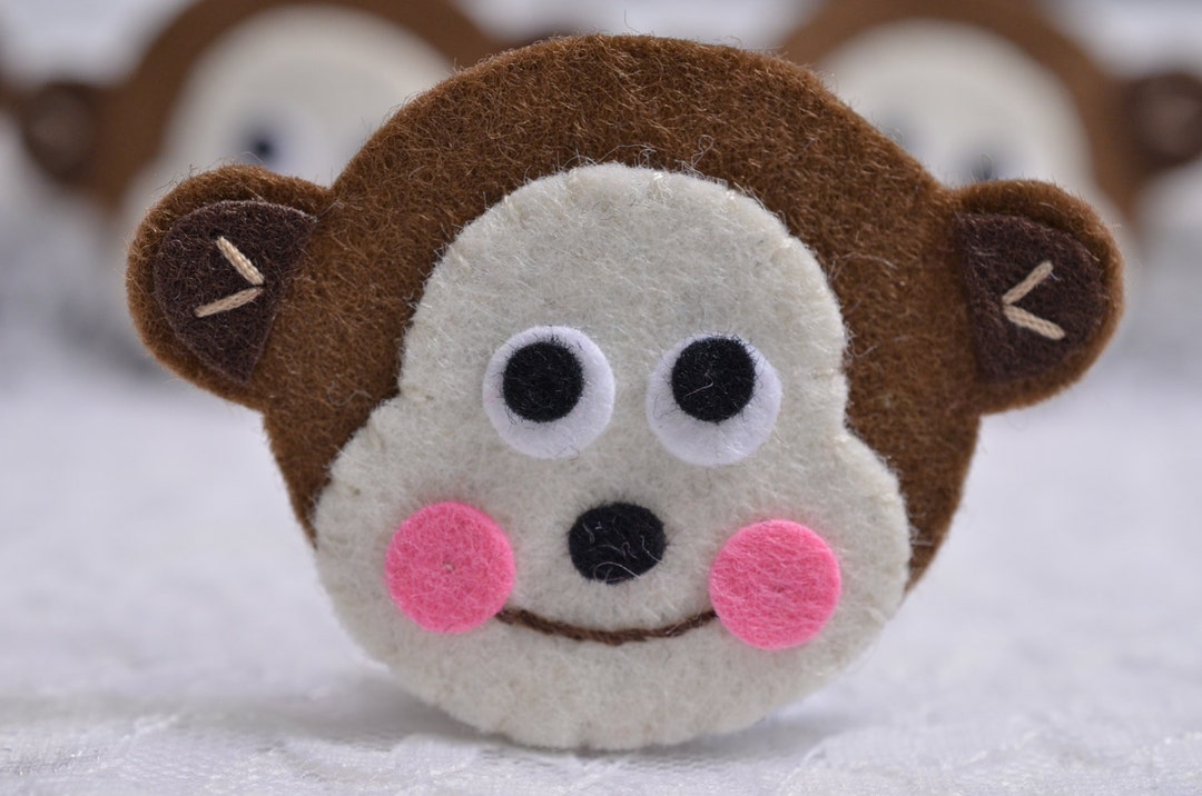 Set of 6pcs Handmade Felt Monkey Facechocolate FT883 - Etsy
