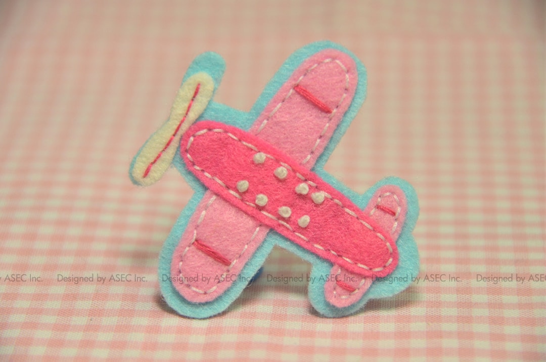 Set of 4pcs Handmade Felt Airplaneblue/dark Carnation - Etsy