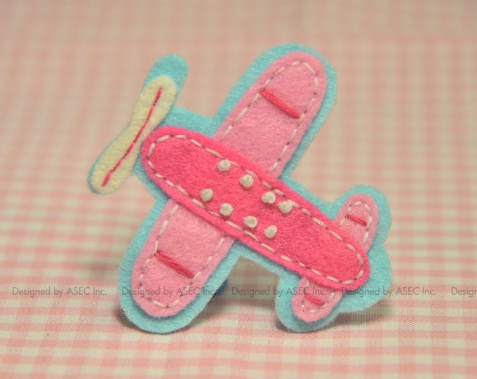 Set of 4pcs Handmade Felt Airplane--blue/dark Carnation (FT265) - Etsy