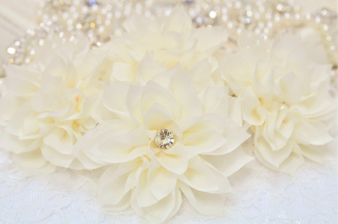 New 4pcs Handmade Chiffon Flowersivory FB1042 - Etsy