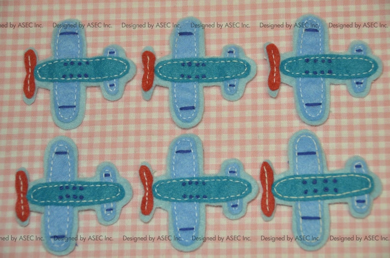Set of 6pcs Handmade Felt Airplaneaspen Blue/vivid Turquoise | Etsy