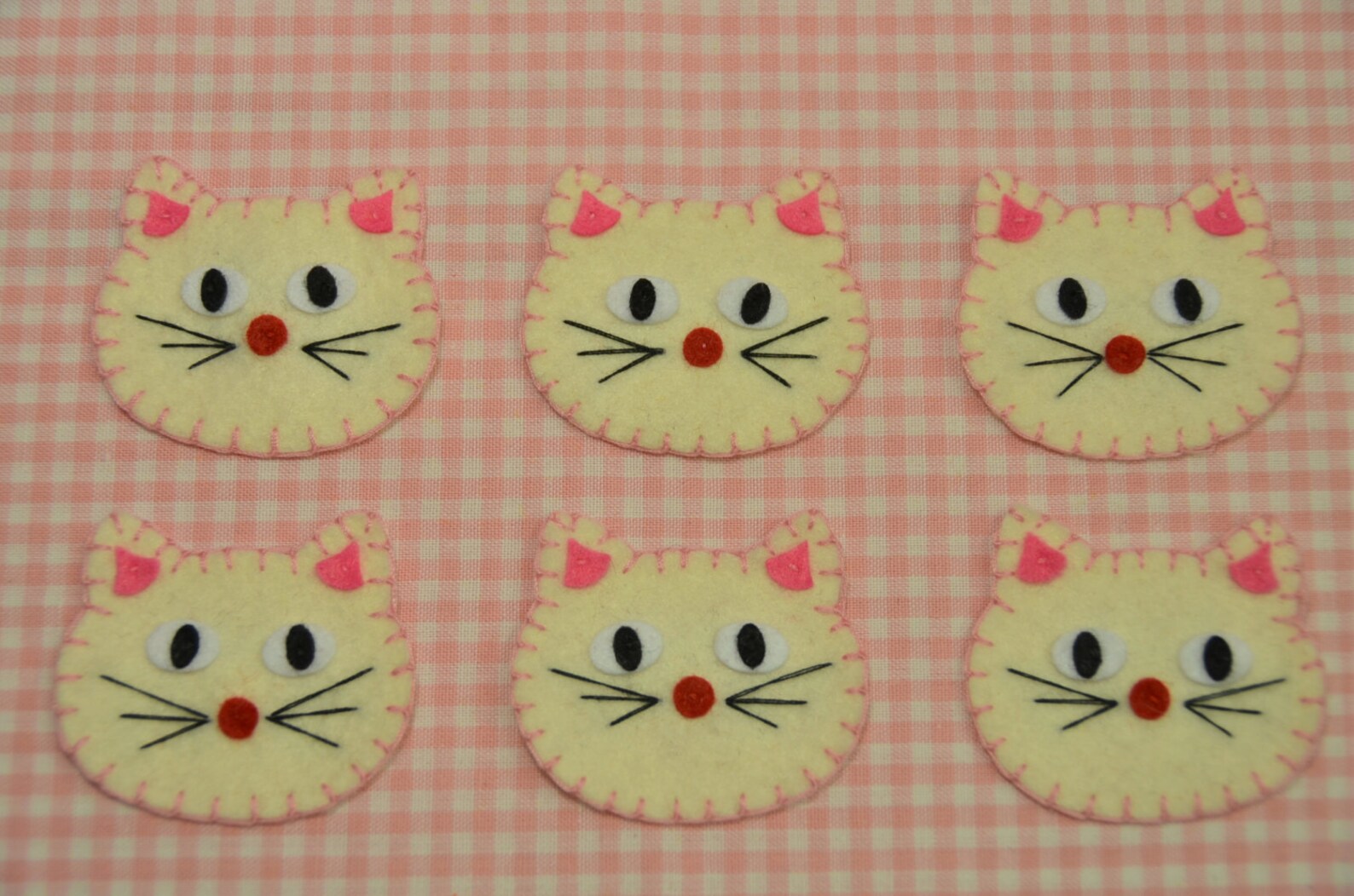 Set of 6pcs Handmade Felt Cat--ivory (FT988) - Etsy