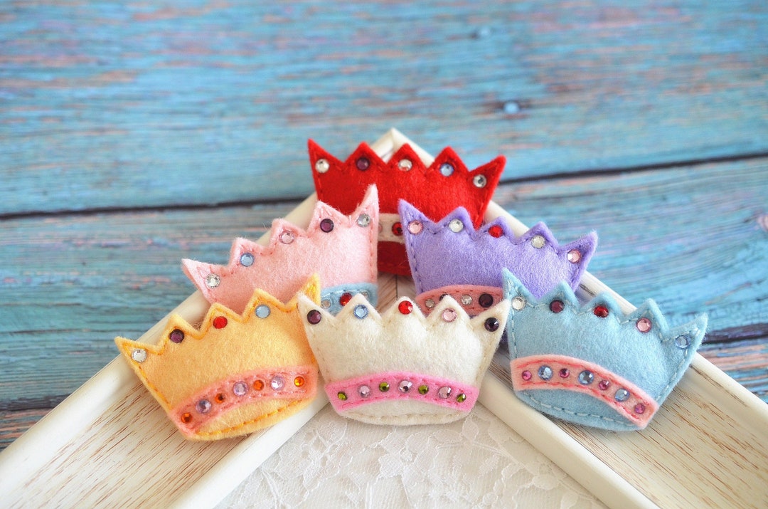 New! Handmade Puffy Felt Crown With Swarovski Crystal (FT631) - Etsy