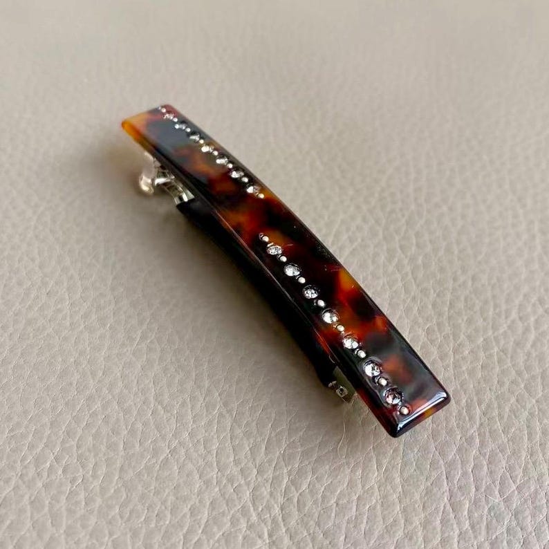 Acetate Rhinestone Hair Clip | French Style Minimalist Side Barrette - Etsy