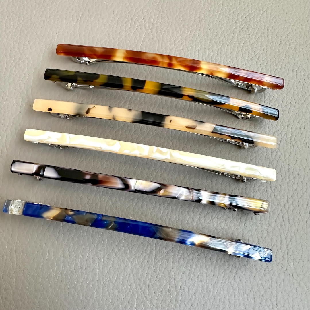 French-inspired Minimalist Long Spring Hair Clip for Women – Slim and ...