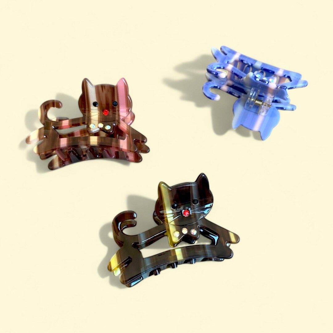 Cute Cats Hair Clips /acrylic Hair Clips/hairpin/acetate Hair Barrette ...