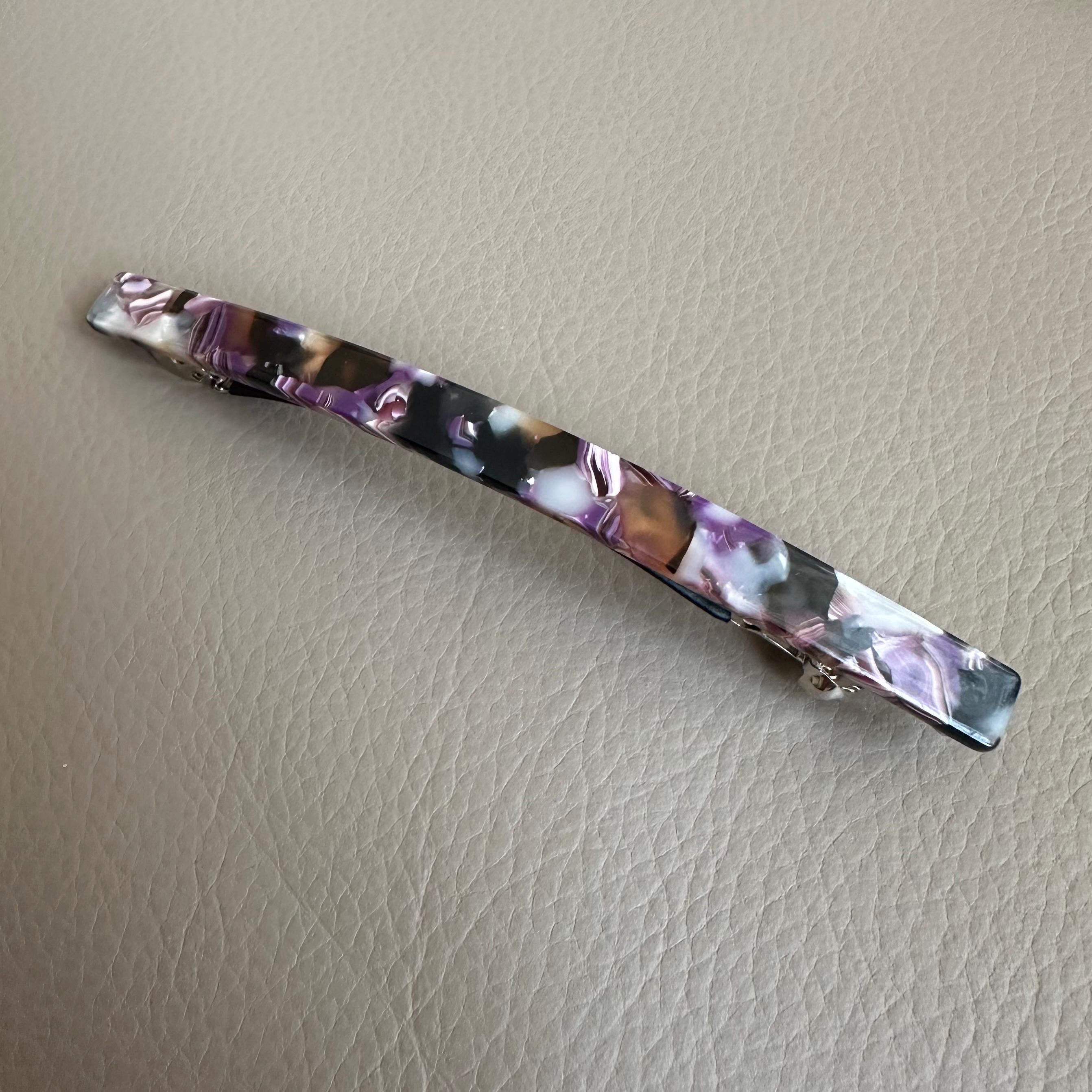 French Acetate Hair Barrette 4 Inch | Large Spring Clip for Ponytail ...