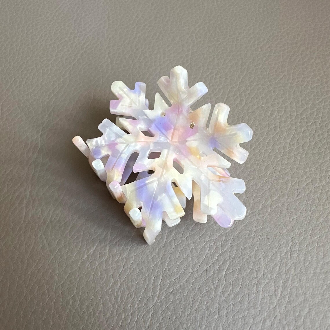 Crystal Snowflake Acetate Hair Claw Sweet Coral Pastel Mini Shark Clip ...