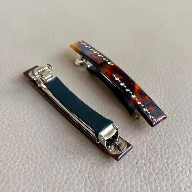 Acetate Rhinestone Hair Clip | French Style Minimalist Side Barrette - Etsy