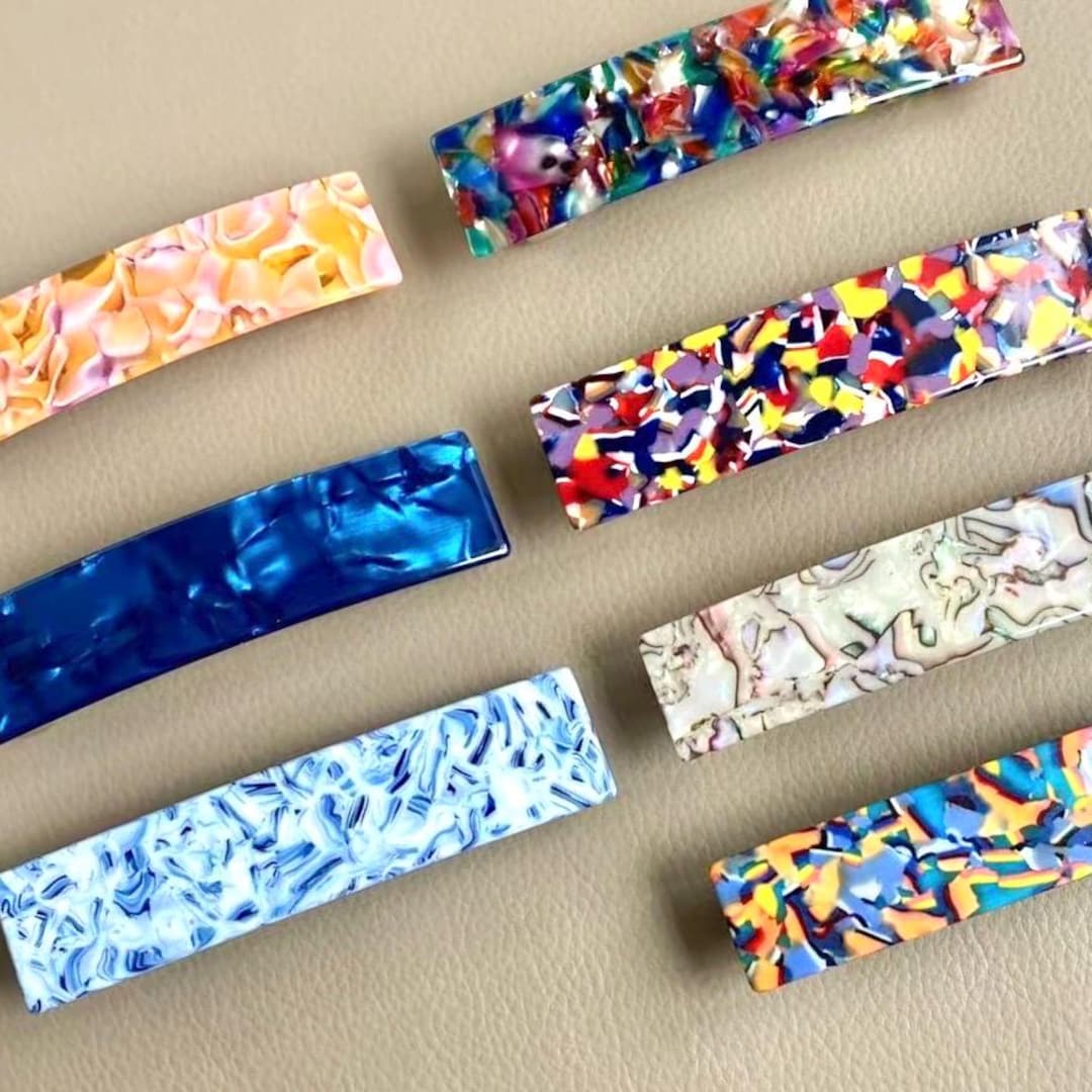 Oversized French Acetate Hair Clip: Colorful Ponytail Barrette - Etsy