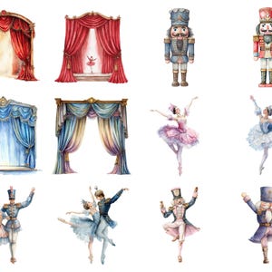 Nutcracker Ballet Watercolor Clipart Set Clara Sugar Plum Fairy ...