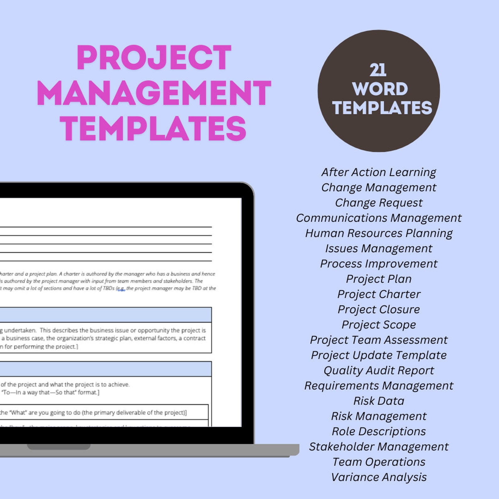 Project Management Plan Templates - Project Plan Project Charter ...