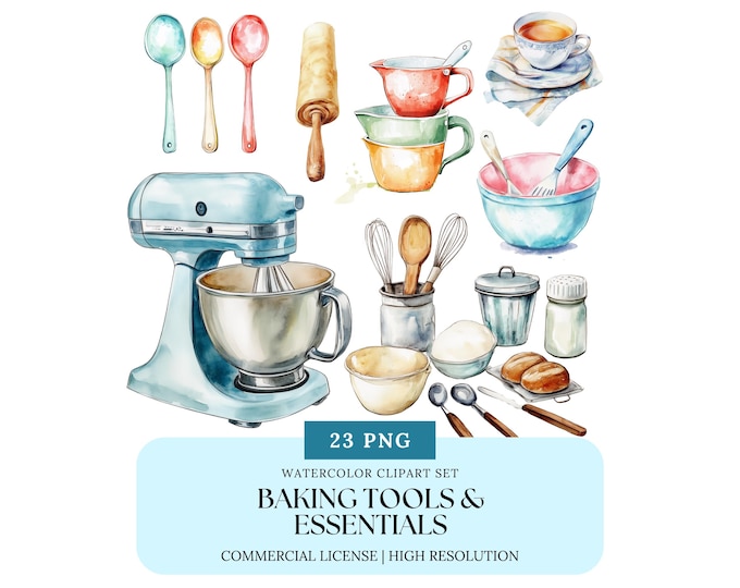 Retro Baking | Cooking Digital Clipart Set Clip Art PNG Vector EPS ...