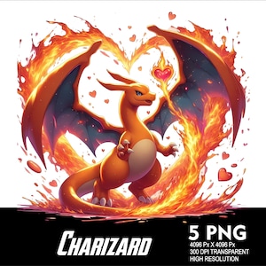 5 PNG Charizard Splash and Watercolor Transparent Png File for ...
