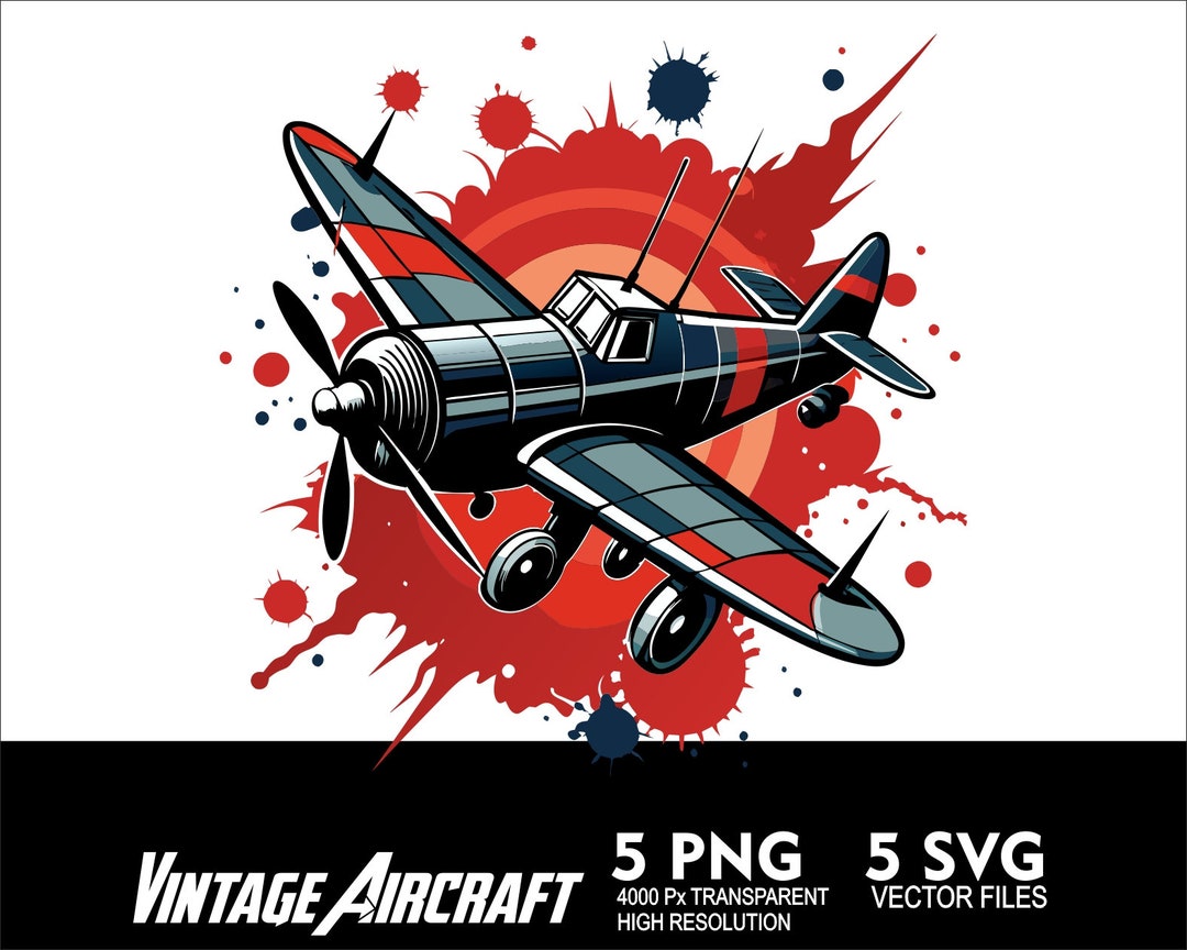 Vintage Airplane Splash 5 PNG 5SVG Design Transparent PNG File for ...