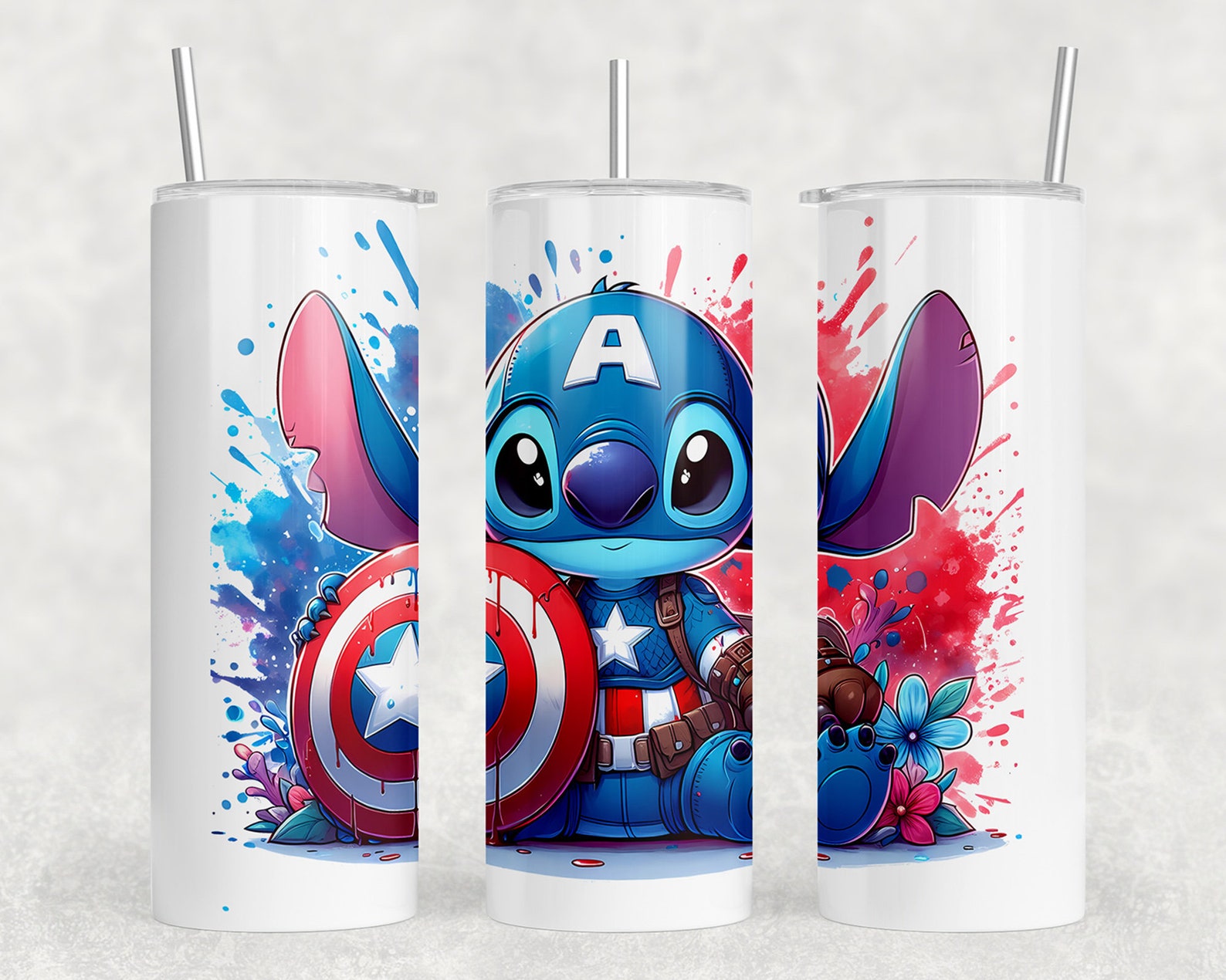 5 PNG Hero Stitch Captain Splash and Watercolor Transparent PNG File ...
