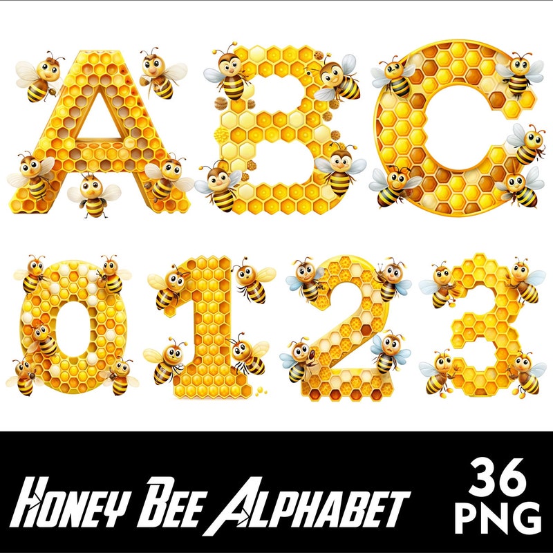 Honey Bee Alphabet - Etsy