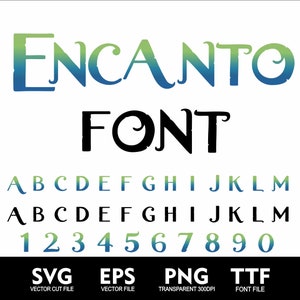 Cartoon Encanto Font Svg Encanto Comic Alphabet Color Font and Back ...