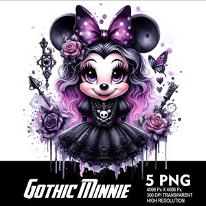 5 PNG Gothic Minnie PNG Dark Mouse Princess Design Splash and ...