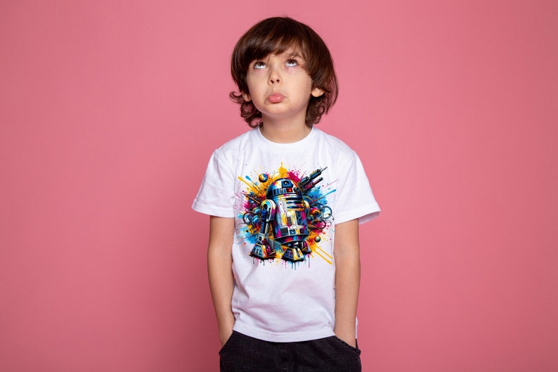 5 PNG Starwars RD2 Robot Splash and Watercolor Transparent Png File for ...