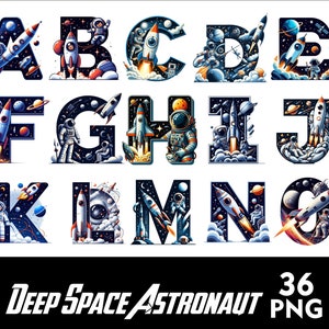 Deep Space Astronaut Alphabet Space Font Deepspace Letters Png ...