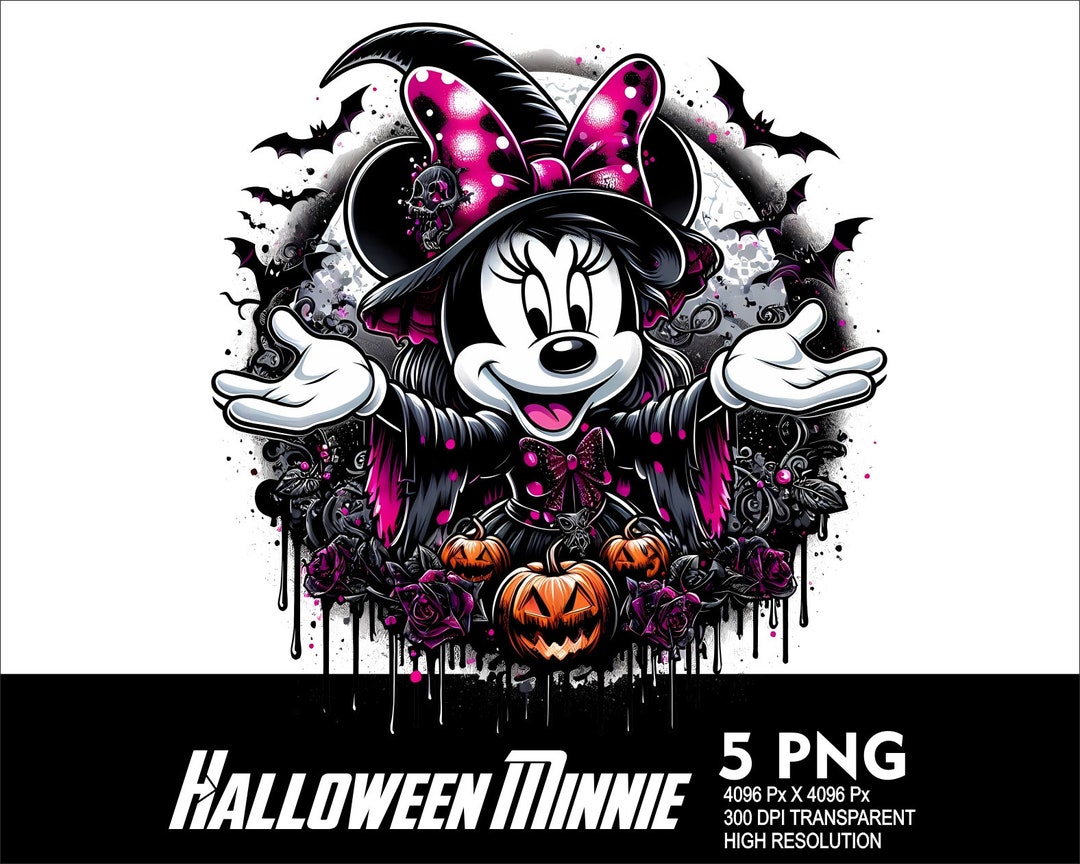 5 PNG Halloween Minnie Gothic Splash Transparent PNG File for ...