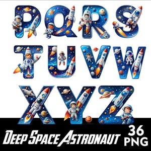 Deep Space Astronaut Alphabet Space Font Deepspace Letters Png ...