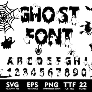 Halloween Ghost Font and 22 Clipart Halloween Font Halloween Font ...