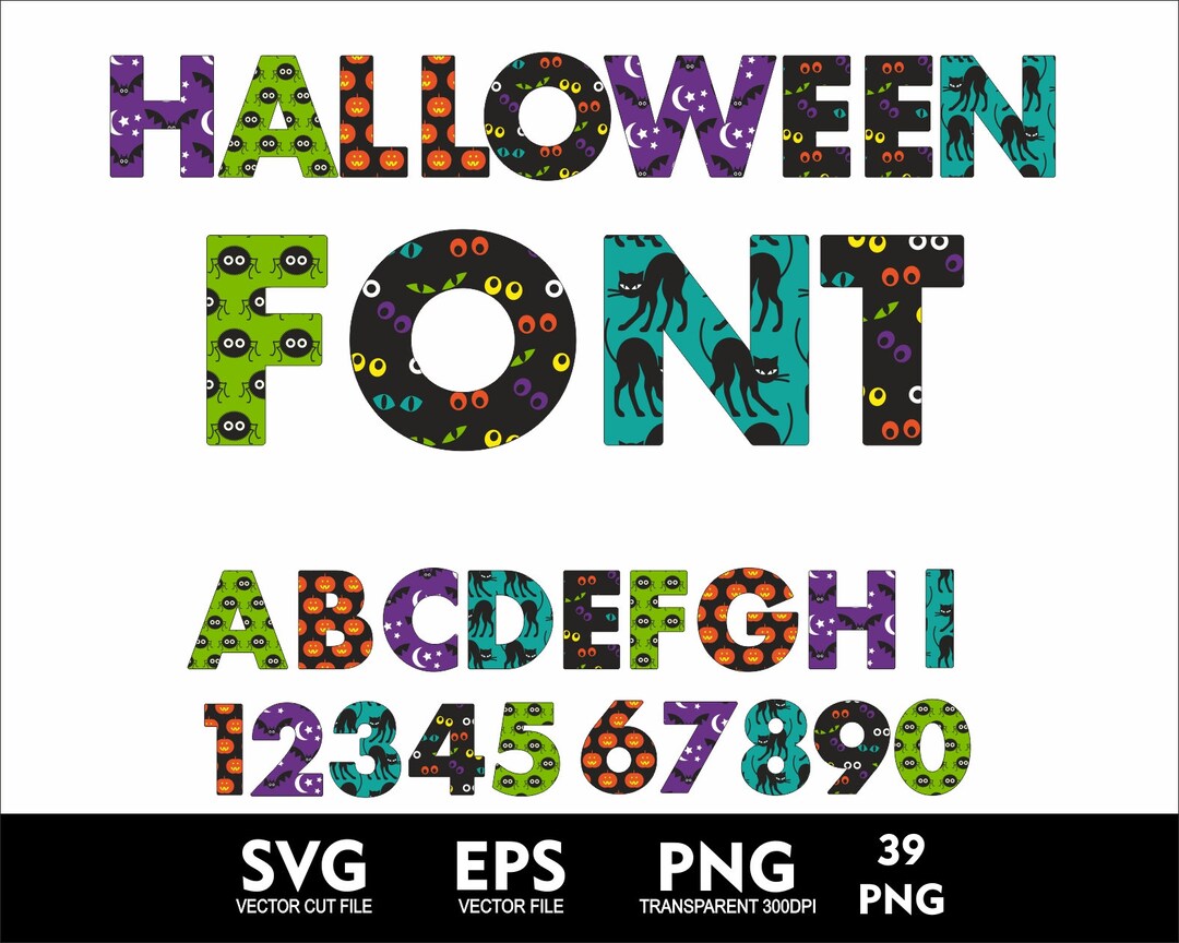 Halloween Alphabet Doodle 1 Set Alphabet Spooky Letters Png Halloween ...