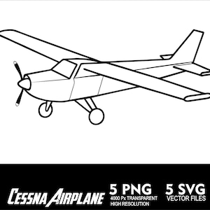 Airplane Cessna Line Art 5 PNG 5SVG Design Transparent PNG File for ...