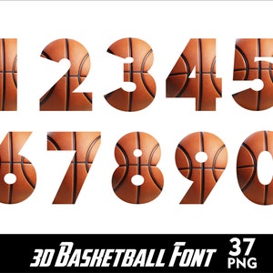 Basketball Texture Letters Sports Alphabet and Numbers Set PNG Sports ...