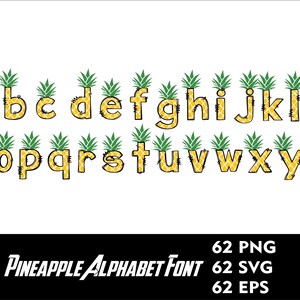 Pineapple Doodle Alphabet Pineapple Font SVG PNG Fruit Pineapple ...