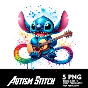 5 PNG Stitch Autism Designs Bundle Autism Awareness Png Autism Quote ...