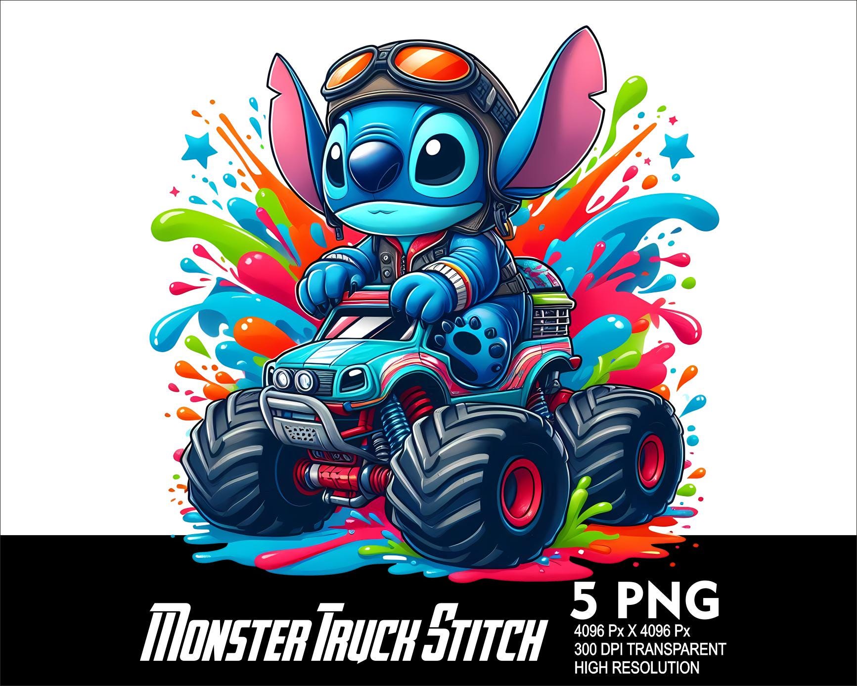 5 PNG Monster Truck Stitch Design Racing Splash PNG Transparent PNG ...
