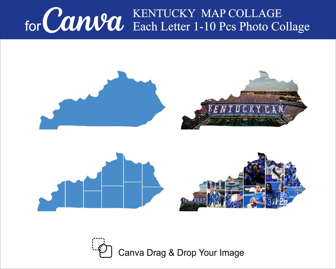 Canva Kentucky Photo Collage for Canva 1pcs and 10pcs Inside for Canva ...