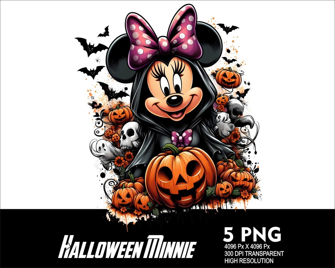 5 PNG Halloween Minnie Splash Transparent PNG File for Sublimation ...