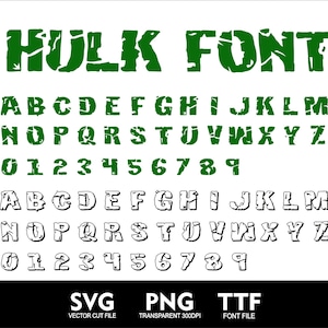 Cartoon HULK Font Alphabet Svg Hero Hulk Font Alphabet Svg Superhero ...
