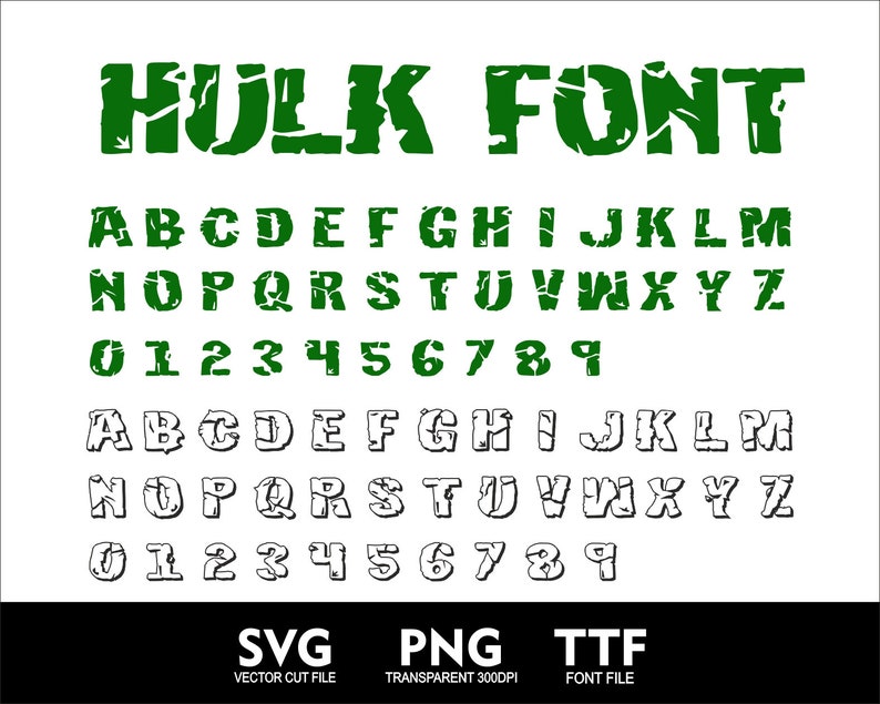 Dibujos animados HULK Fuente Alfabeto Svg Hero Hulk Fuente Alfabeto Svg ...