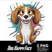 5 PNG Happy Face Dog Splash Transparent PNG File for Sublimation 300dpi ...