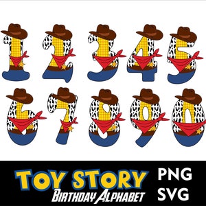 Toy Story Birthday Numbers Cowboy Woody Numbers Toy Story Font Png ...
