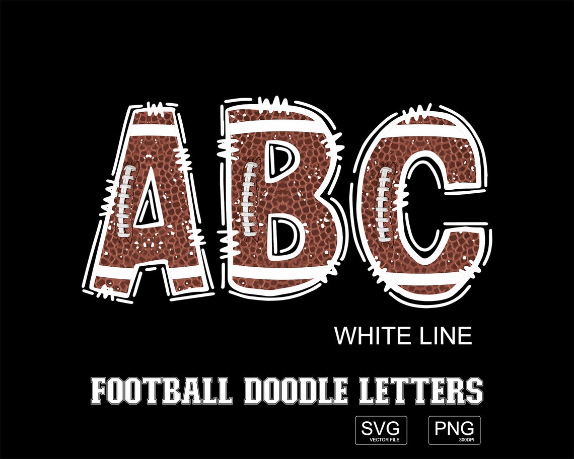 American Football Font PNG SVG Football Letters Alphabet PNG Realistic ...