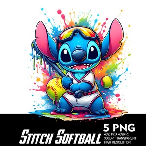 5 PNG Softball Stitch Splash and Watercolor Transparent PNG File for ...