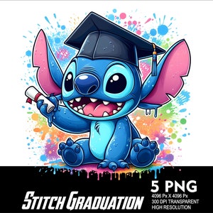 5 PNG Stitch Graduation Splash and Watercolor Transparent PNG File for ...